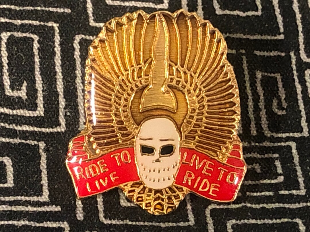 Ride to Live, Live to Ride Enamel Pin - Skull and Eagle Wings - Sturgis ...