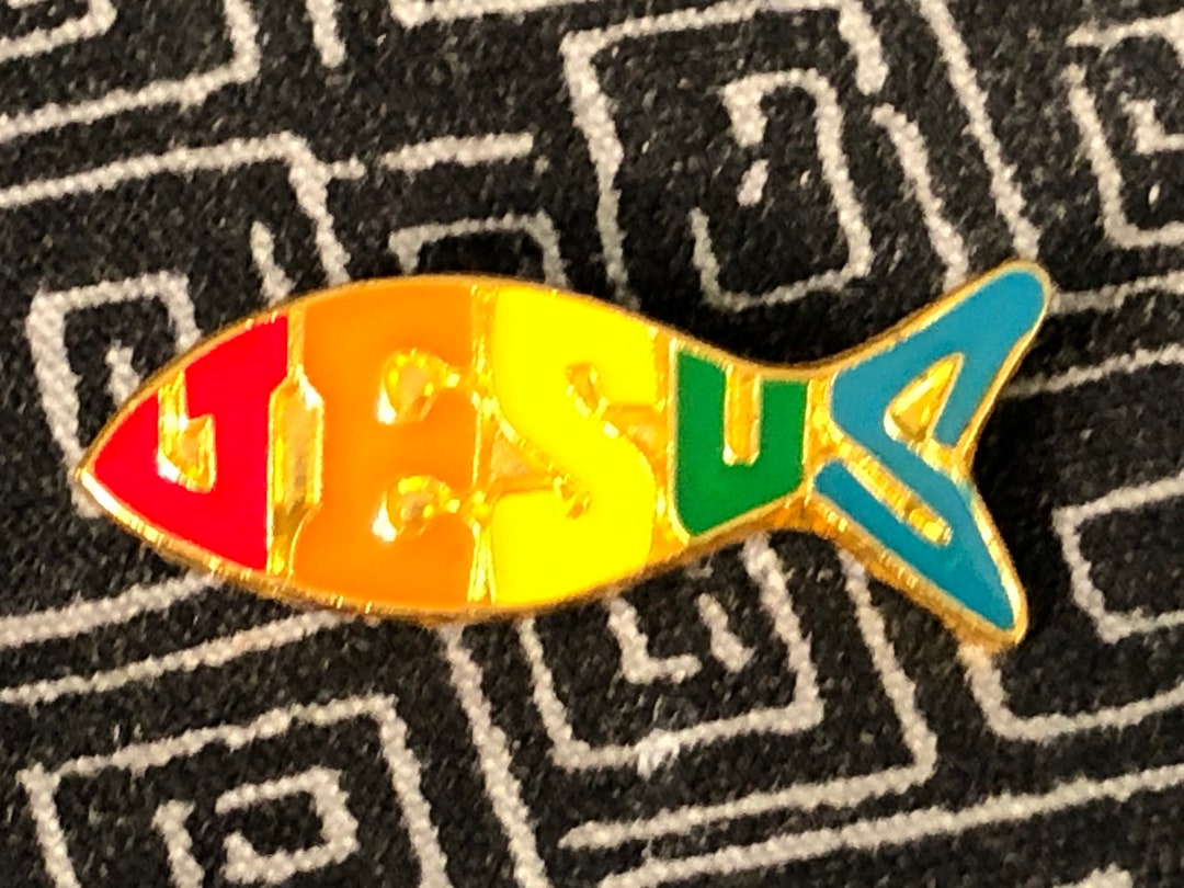 JESUS Fish Shaped Enamel Pin - Christian - Jesus Pin - Easter - Creator ...
