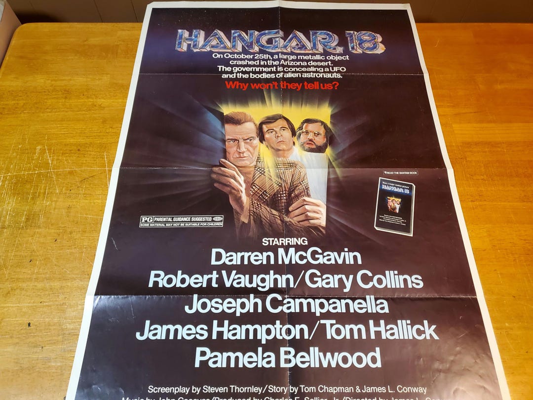 Hangar 18 Movie Poster Authentic Original Vintage Folded Theater One ...