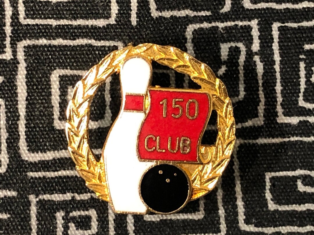 150 Club Bowling Pin Stick Back Pin Bowling League Pin Achievement Pin ...