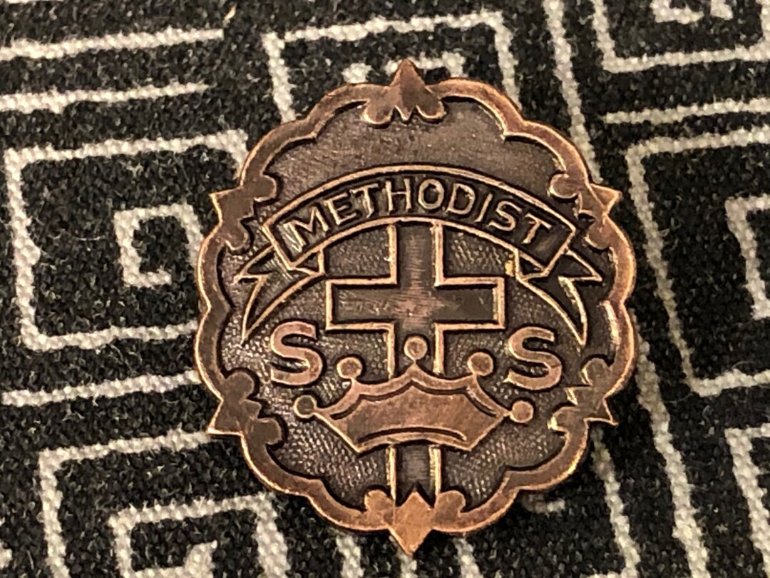 CROSS and CROWN Sunday School Methodist Copper Pin- Christ - Religion ...