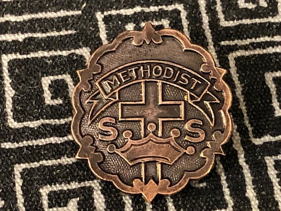 CROSS and CROWN Sunday School Methodist Copper Pin Christ | Etsy