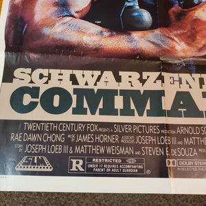 Commando Authentic Movie Poster 27 X 41 Original Vintage Folded Theater One Sheet 1985 Arnold ...