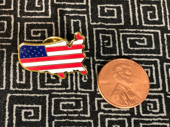 USA North America Continent American Flag Enamel Pin … - Gem