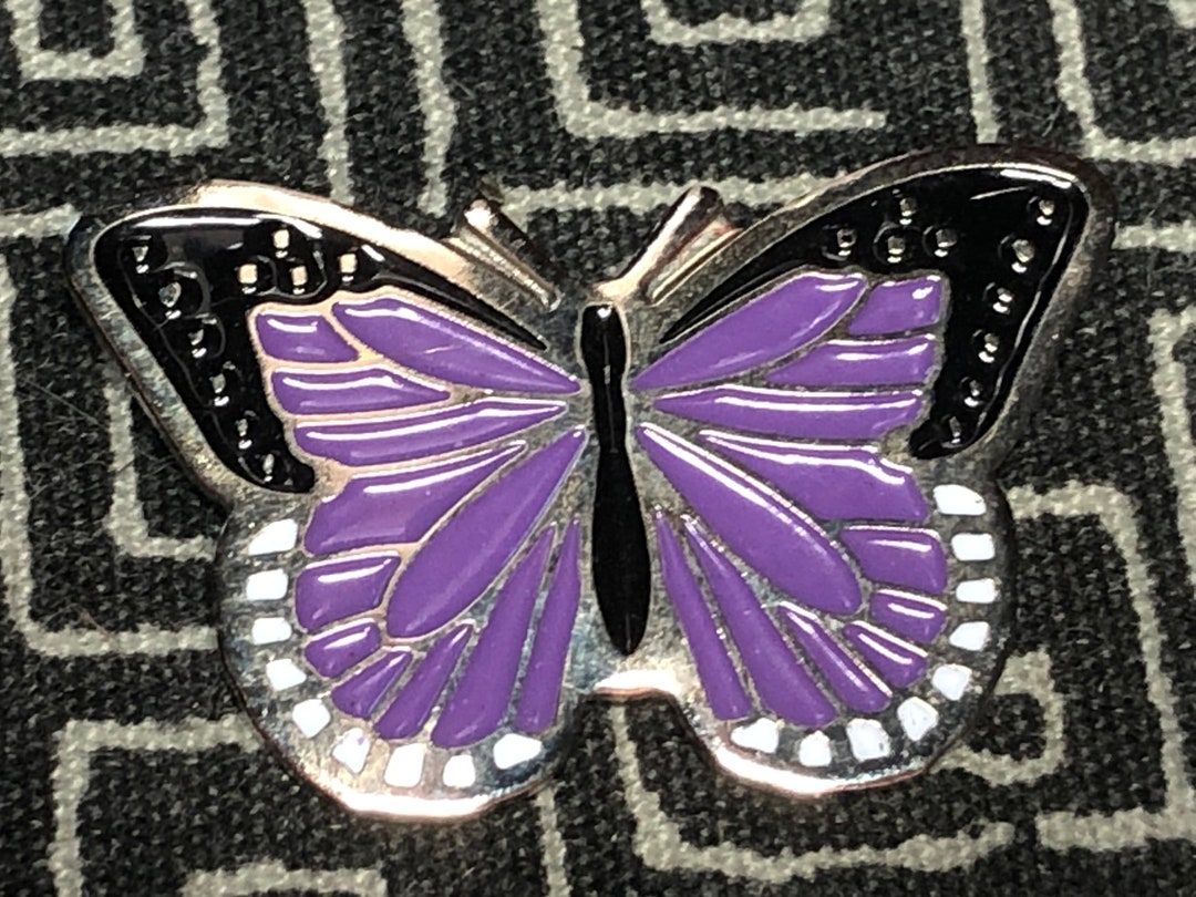 Purple Monarch Butterfly Enamel Pin - Purple Emperor - Butterfly ...