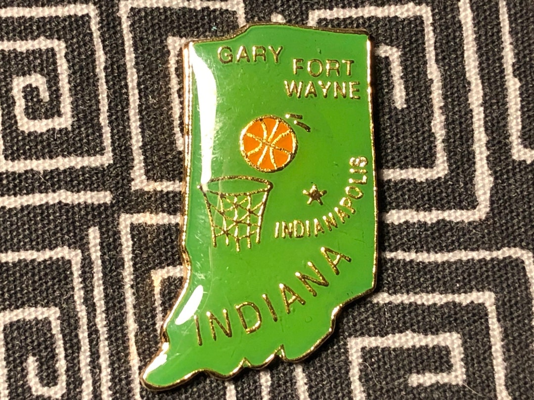 INDIANA State Shaped Enamel Pin - IN - Hoosier Basketball - Fort Wayne ...