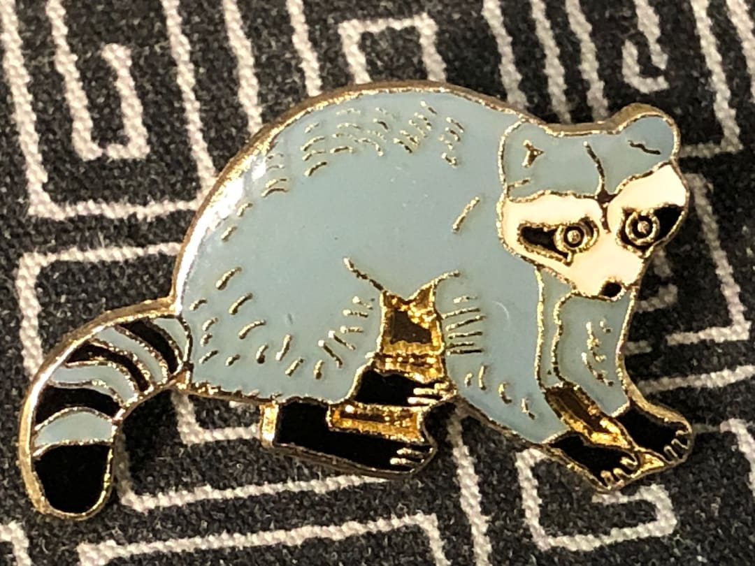 RACCOON Enamel Pin - Animal Pin - Mammal Pin - Kits - Ringtail - Masked ...