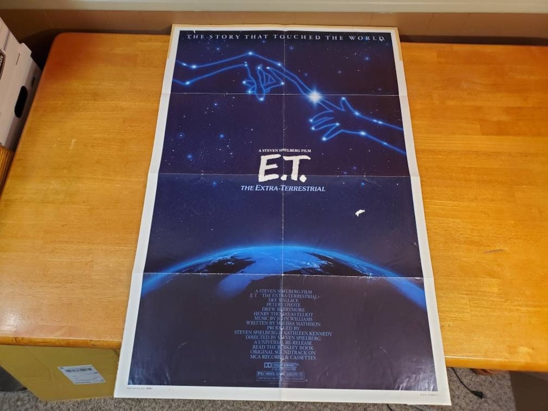 E.T. Movie Poster Authentic Original Vintage Folded Theater One Sheet ...