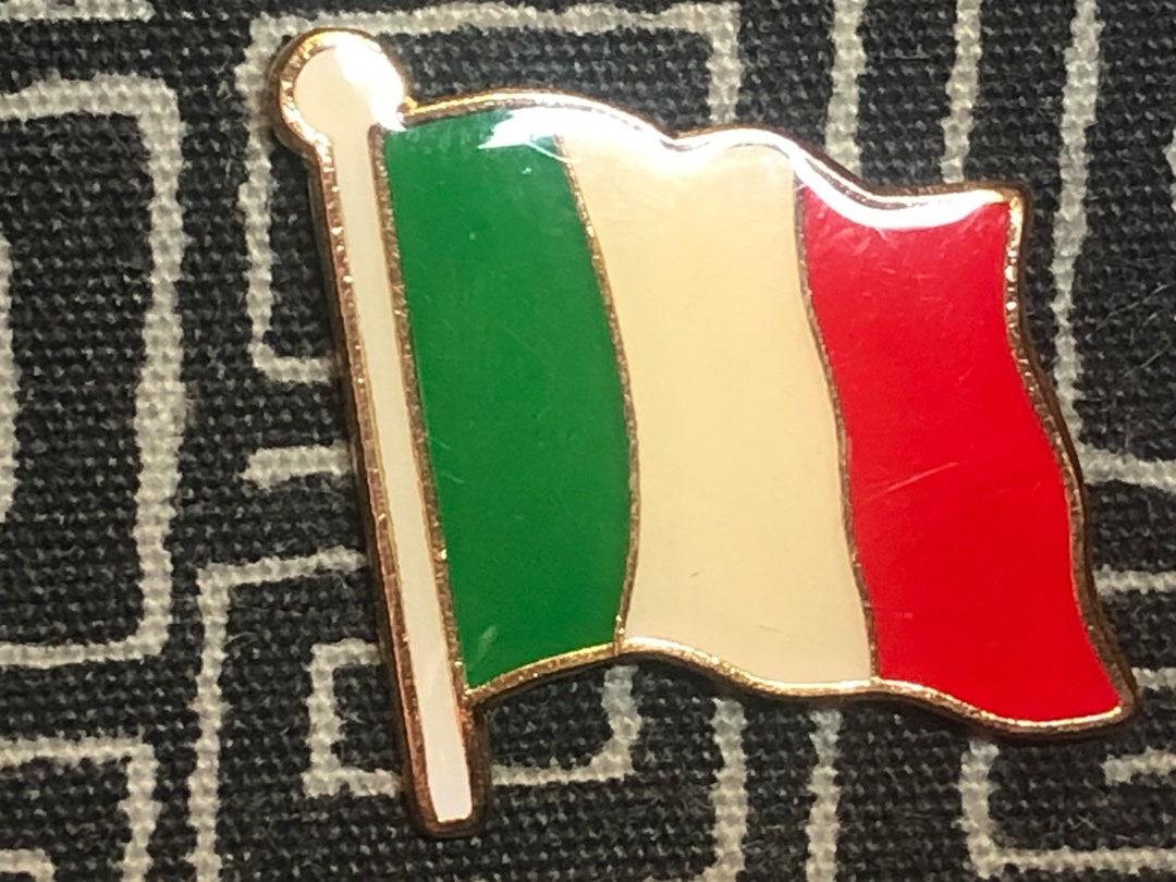 Italian Flag Enamel Pin - Flag of Italy - Green, Red and White ...