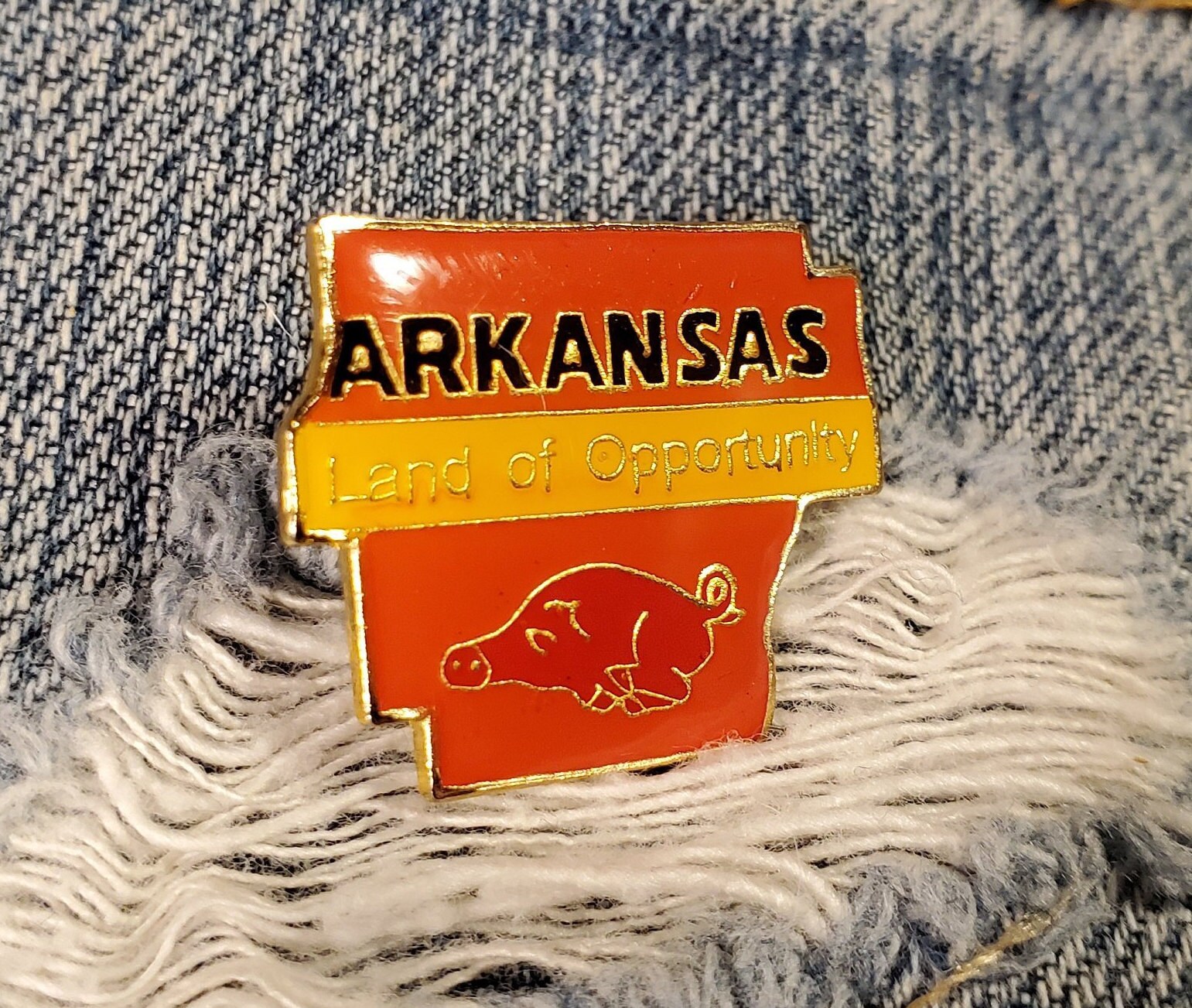 ARKANSAS Enamel Pin for Trucker Cap Razorback Land Of | Etsy