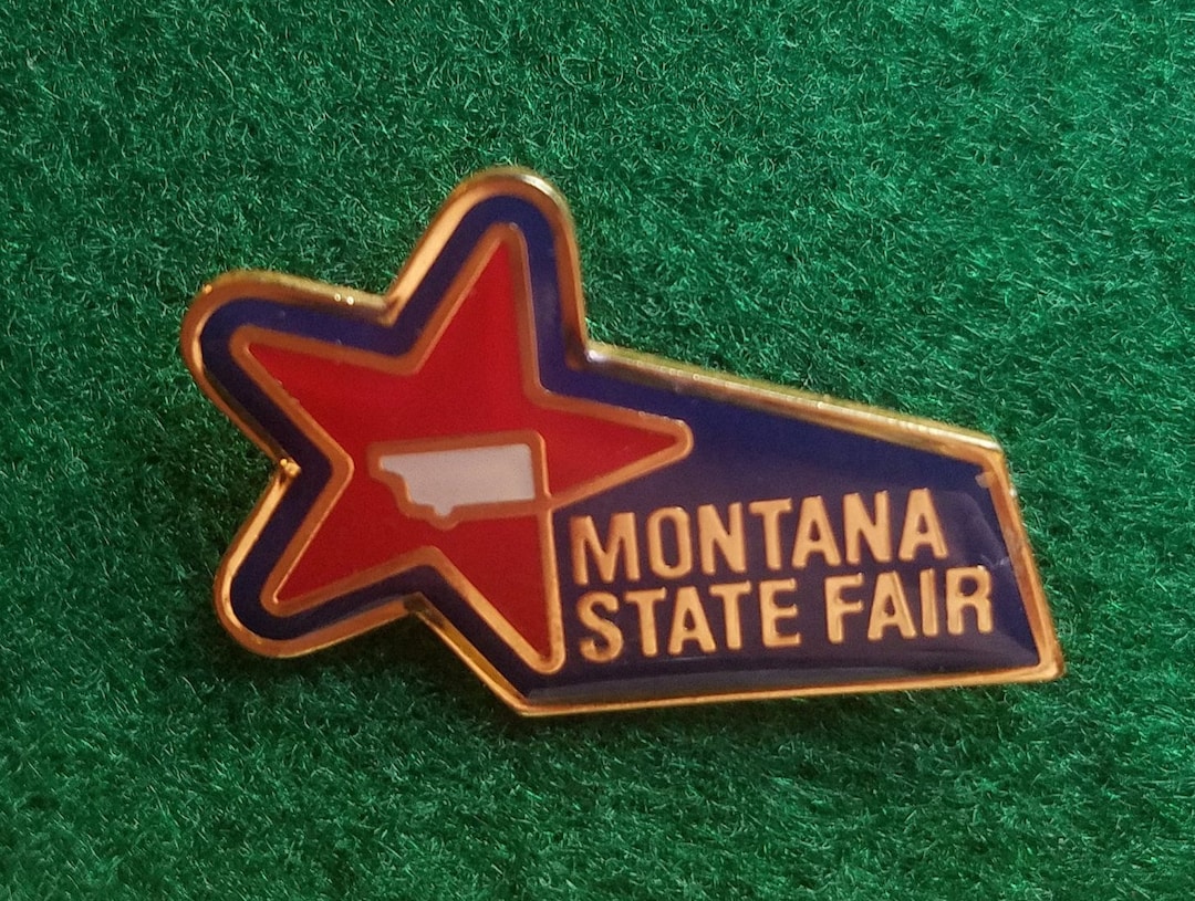 MONTANA State Fair Enamel Pin for Trucker Cap, Vintage Enamel Pin, Red ...