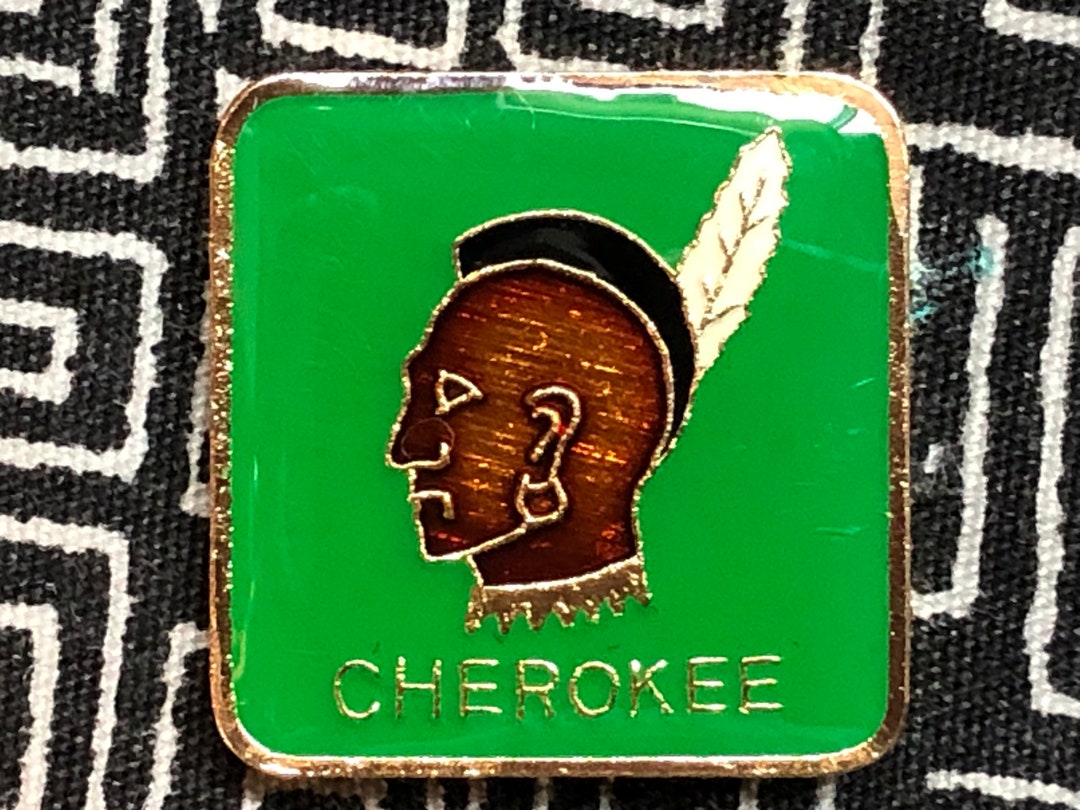 CHEROKEE ENAMEL PIN - Native American - Cherokee Nation - Feather ...