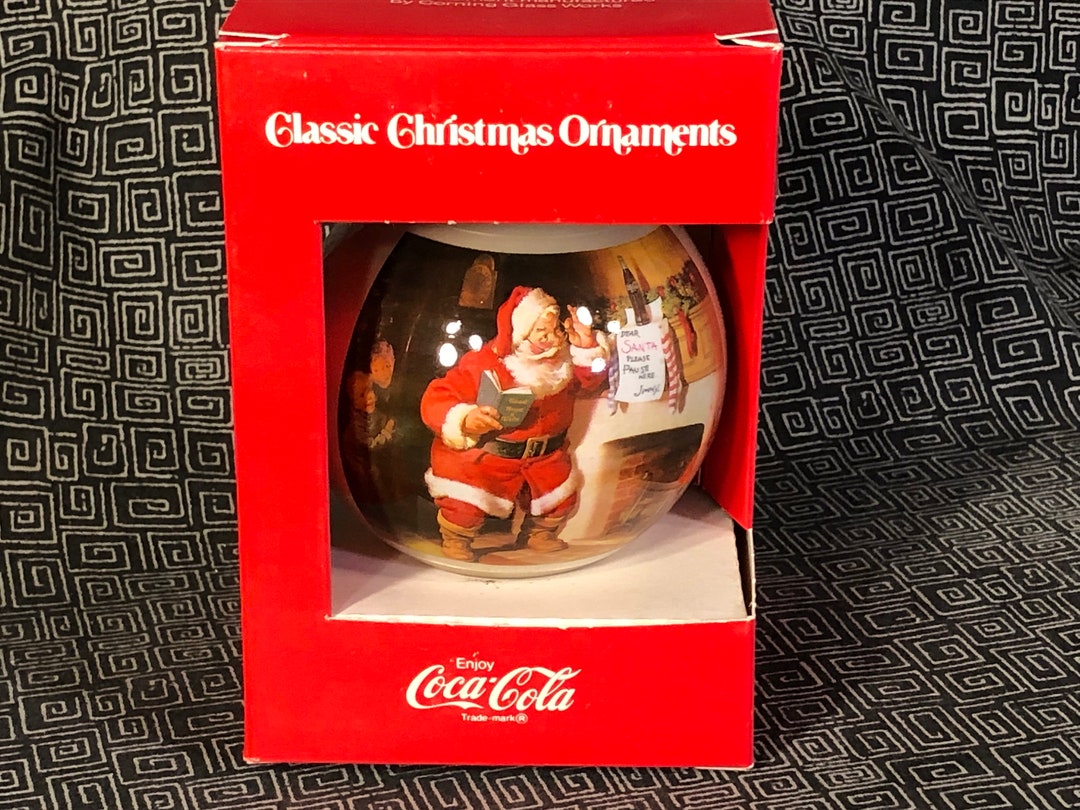 COCA-COLA Classic Christmas Ornament Santa Taking a Pause for a Drink ...