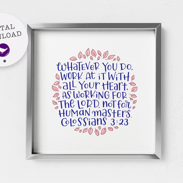 Colossians 3 23 - Etsy