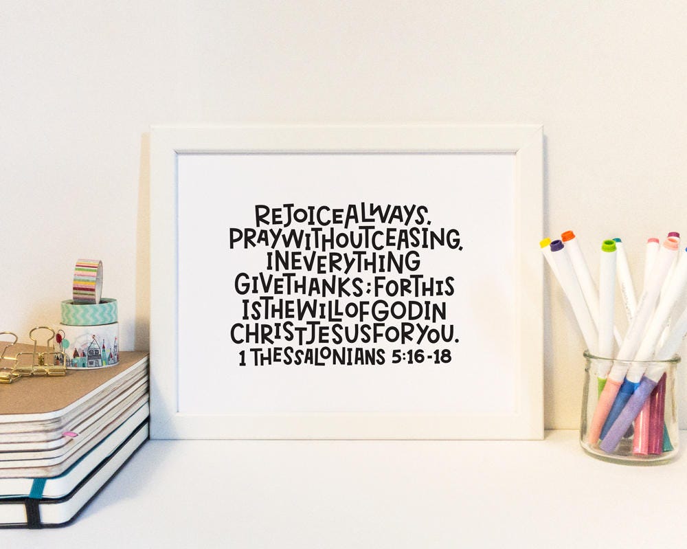 PRINTABLE Bible Verse Printable, 1 Thessalonians 5:16, Always Be Joyful ...