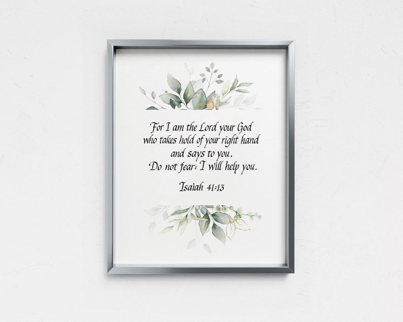 PRINTABLE Isaiah 41 13, Do Not Fear, Don't Be Afraid, Christian Wall ...