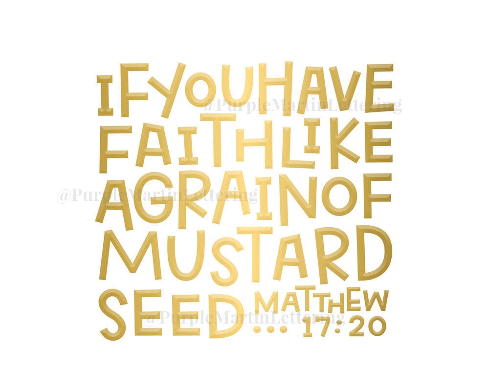 PRINTABLE Bible Verse Wall Art for Kids, Faith Like a Mustard Seed ...