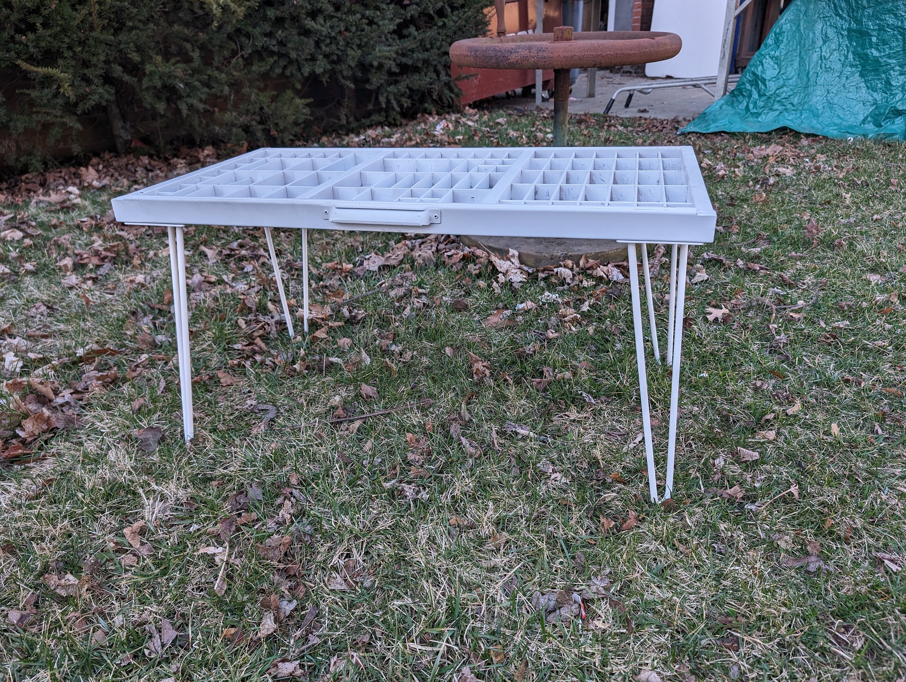 Hamilton Letterpress Type Case Drawer Coffee Table Painted White ...