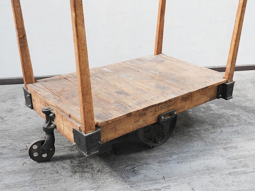 Vintage Lineberry Factory Furniture Railroad Cart Factory Fresh - Etsy