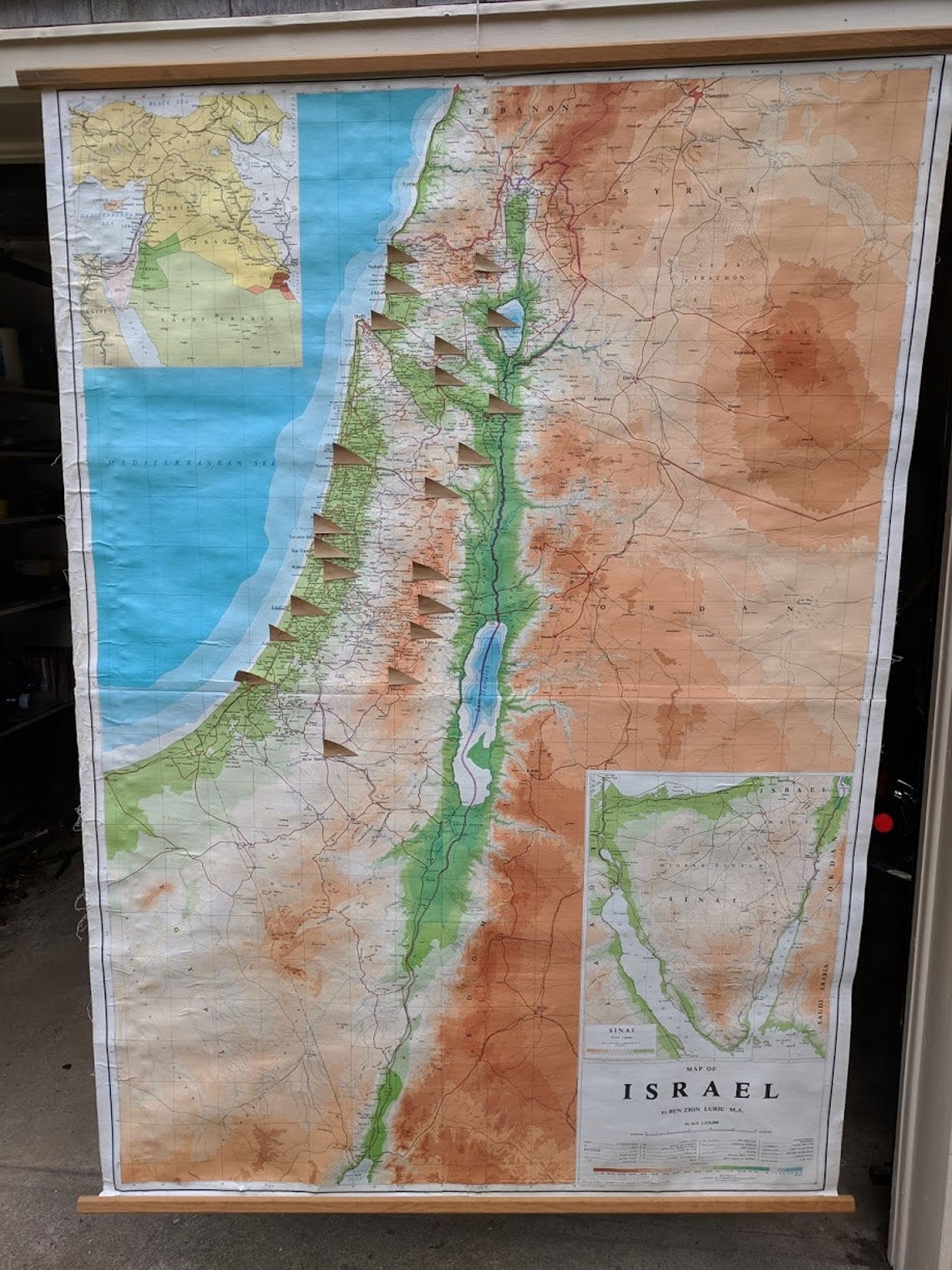 Vintage Schoolroom Wall Map of Israel | Etsy