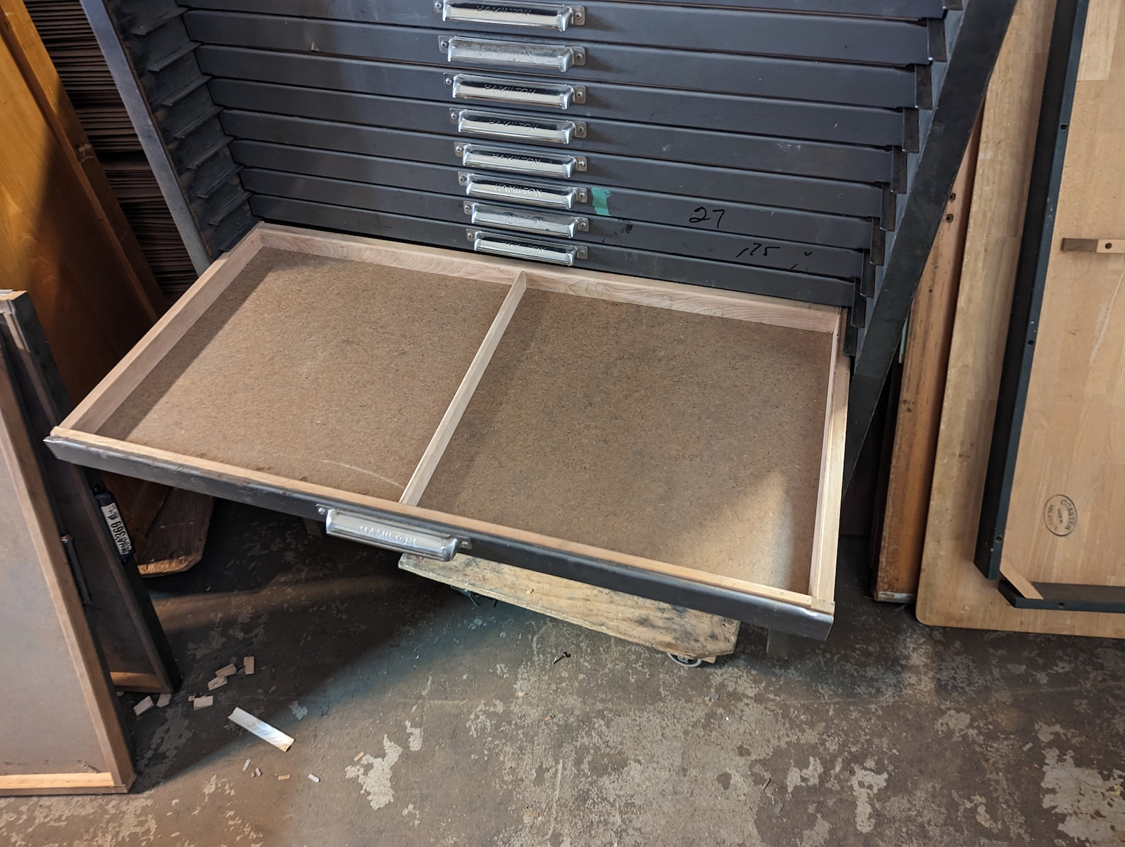 Hamilton Type Case Printers 24 Drawer Cabinet Open Drawer for Wood Type ...