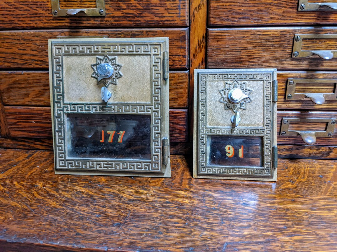 Vintage Post Office Box Combination Door Glass Window - Etsy