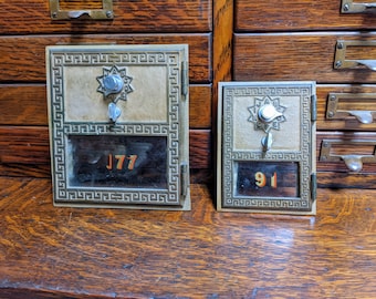 Early Bronze US Combination Post Office P.O. Door Mail Box Postal ...