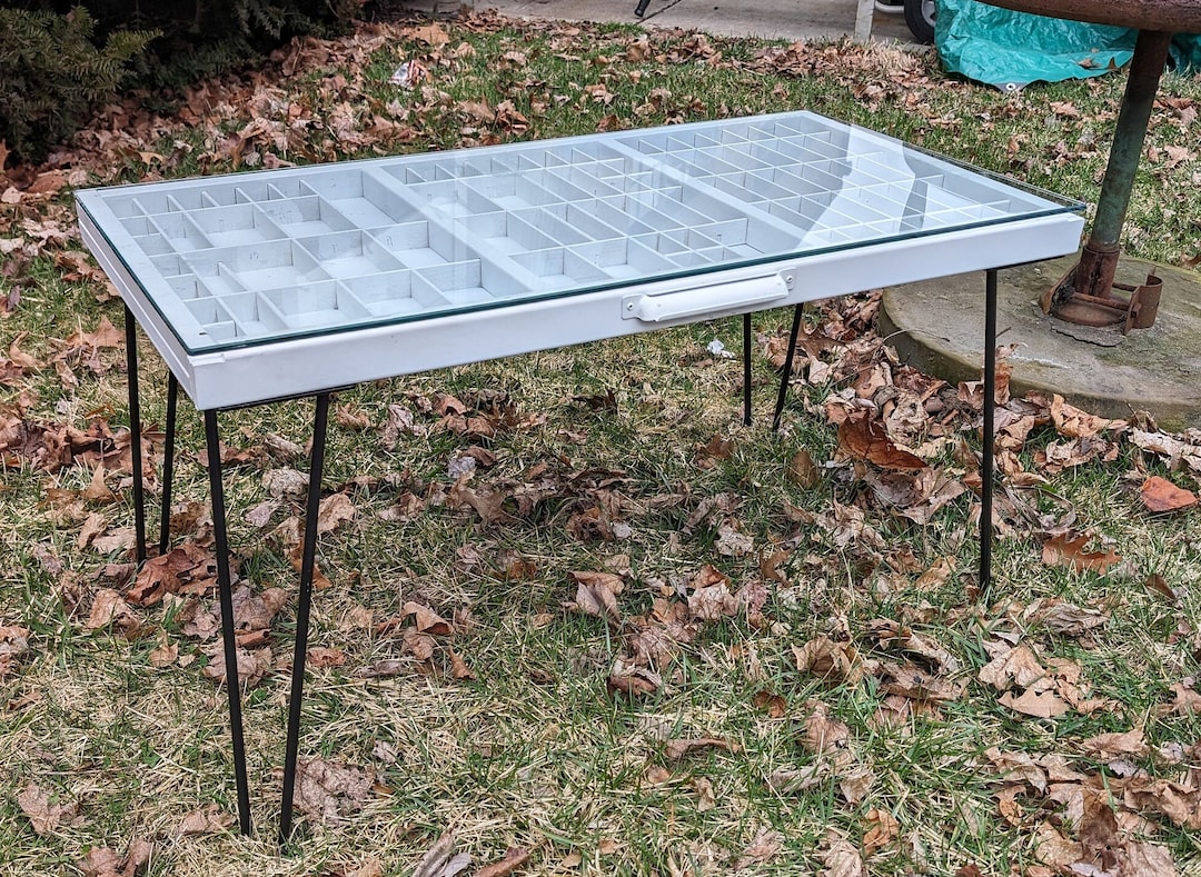 Hamilton Letterpress Type Case Drawer Coffee Table Painted White ...