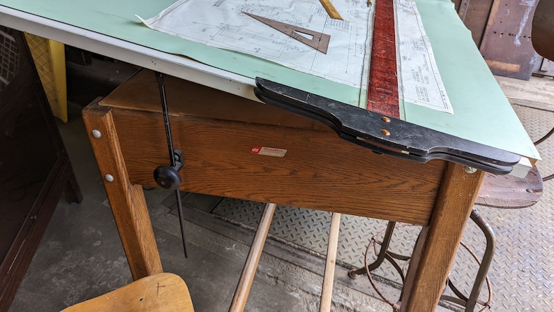 Vintage Wooden Hamilton Drafting Table With Flat File Storage - Etsy