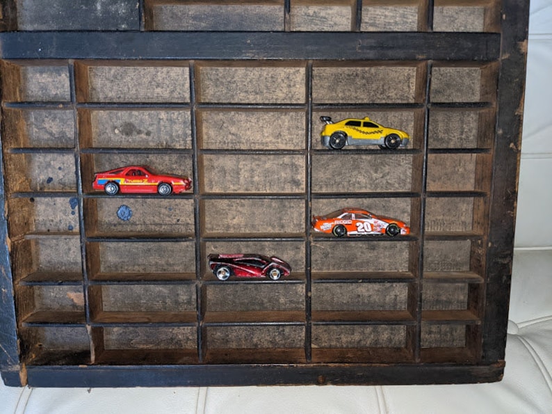 Matchbox Hot Wheels Display Hamilton Letterpress Typeset Drawer Showbox ...