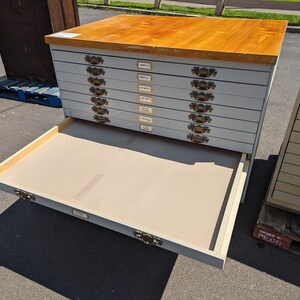 Wooden Flat File Workstation Storage Center 12 Drawers for 42x30 ...