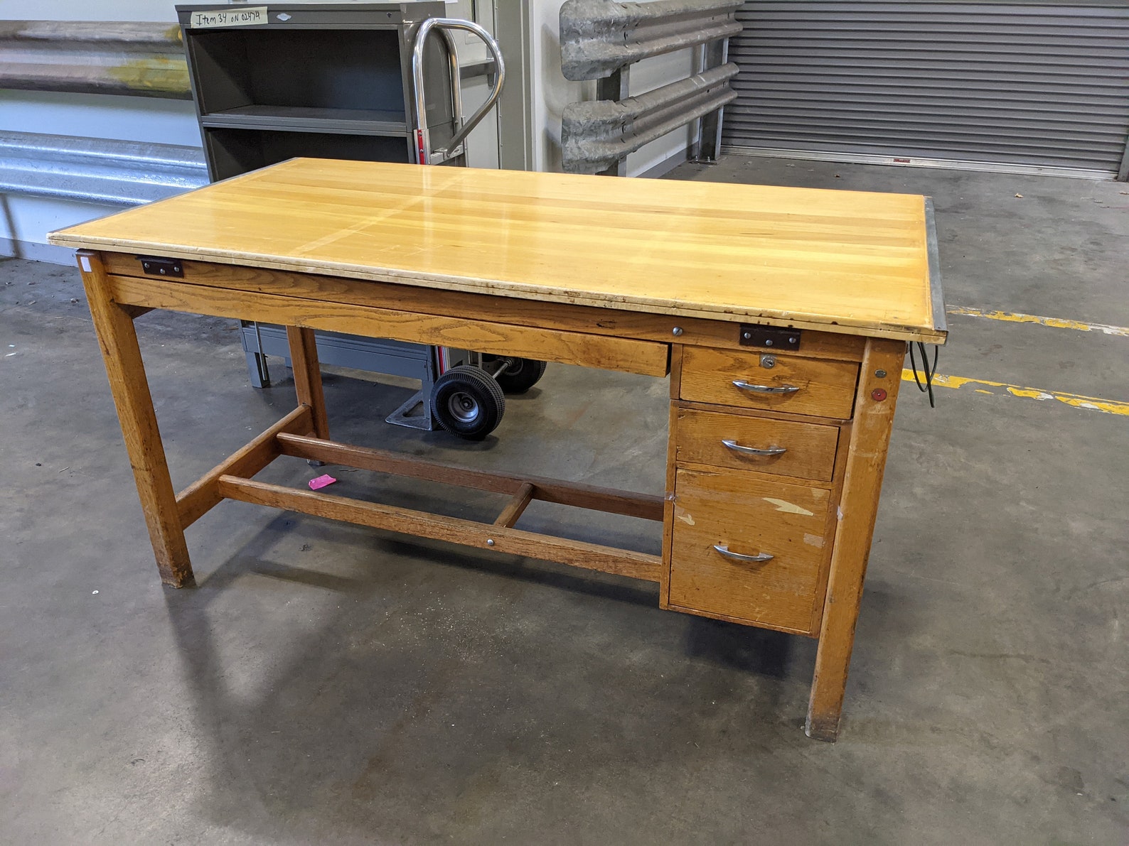 Vintage Wooden Oak Drafting Desk 4-post Drawing Table Model - Etsy
