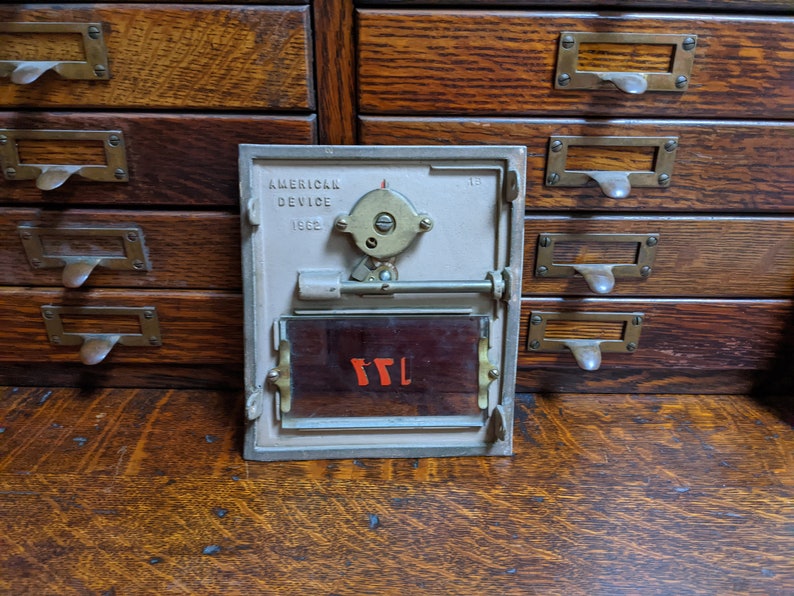 Vintage Post Office Box Combination Door Glass Window - Etsy