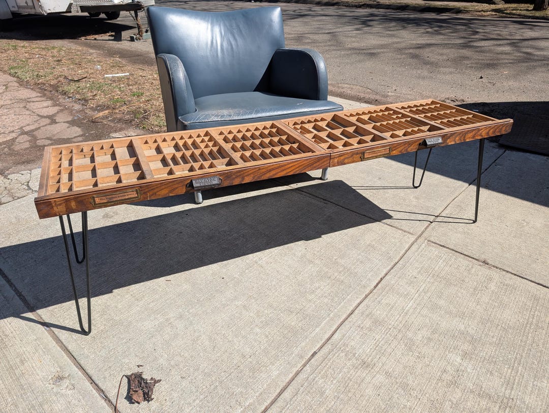 Hamilton Letterpress Type Case Drawer Coffee Table Double Wide - Etsy