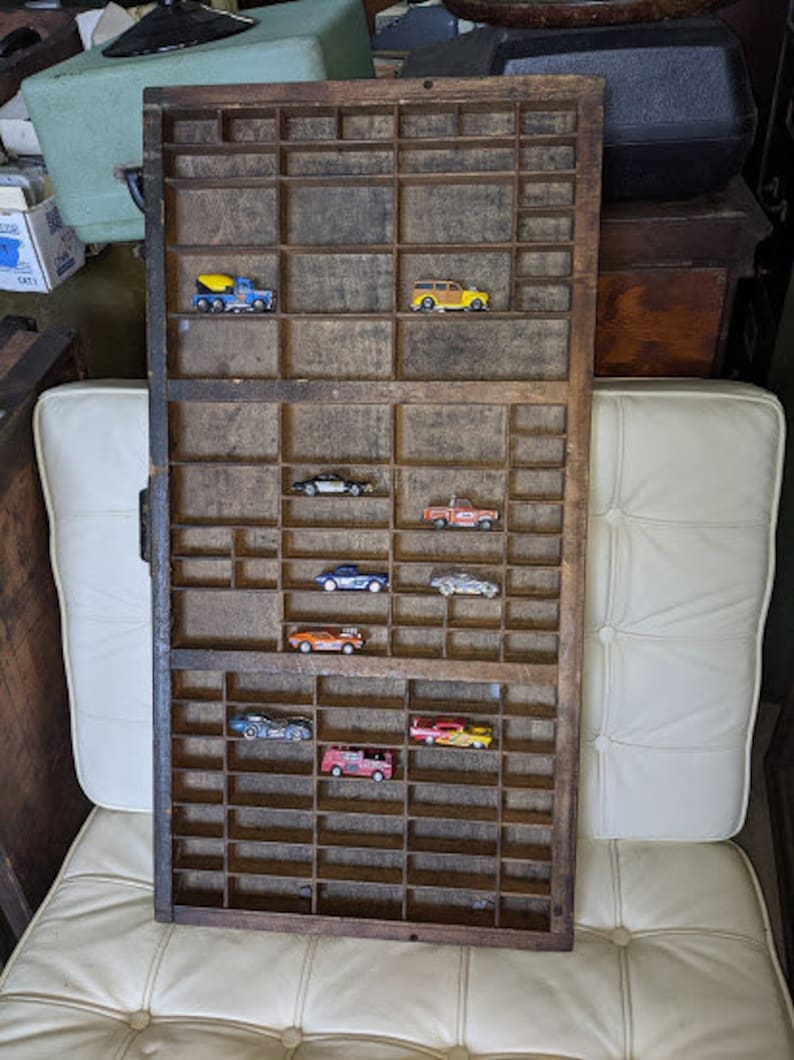 Matchbox Hot Wheels Display Hamilton Letterpress Typeset Drawer Showbox ...