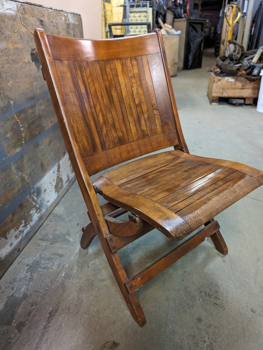 Antique Readsboro Folding Wooden Deck, Church, Opera, Funeral, Steamer ...