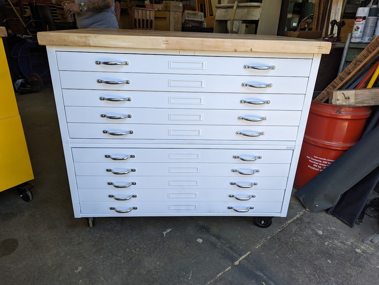 Flat File Workstation Storage Center Butcher Block Top - Etsy