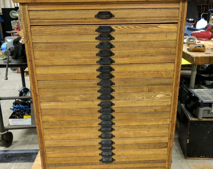 Hamilton Printers Wood Type Cabinet 21 Drawer Slant Top - Etsy