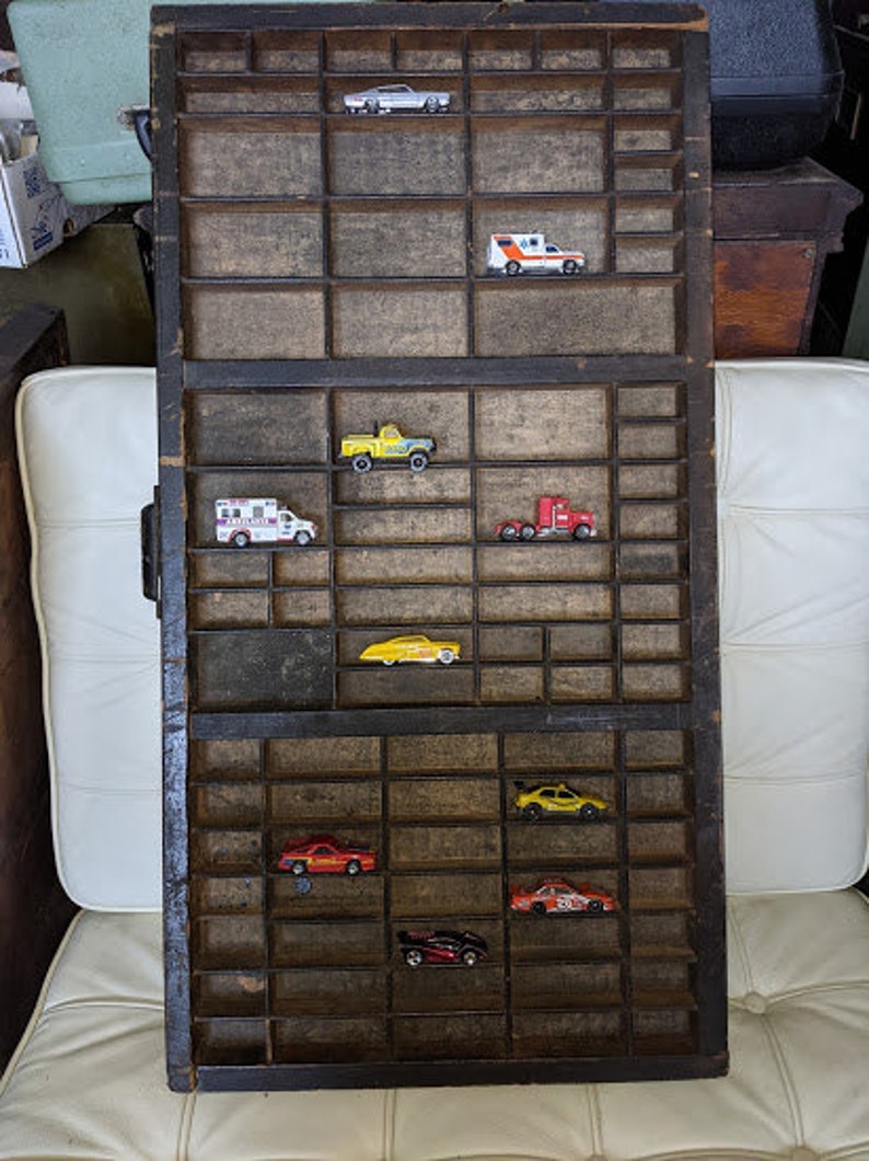 Matchbox Hot Wheels Display Hamilton Letterpress Typeset Drawer Showbox ...