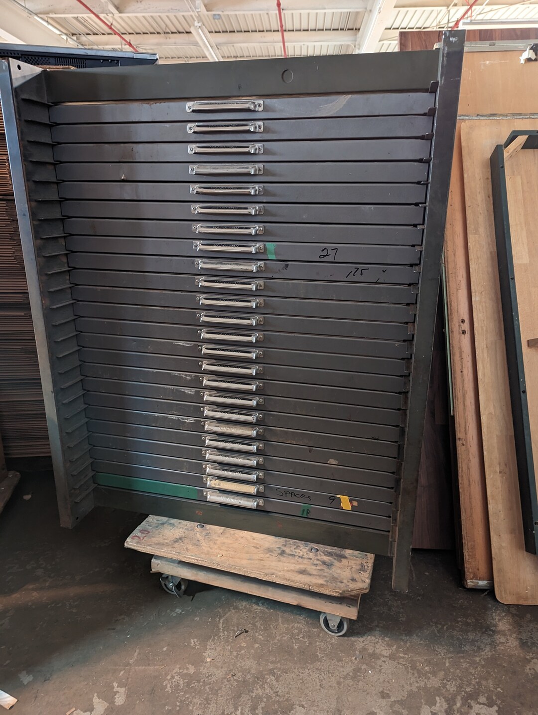 Hamilton Type Case Printers 24 Drawer Cabinet Open Drawer for Wood Type ...