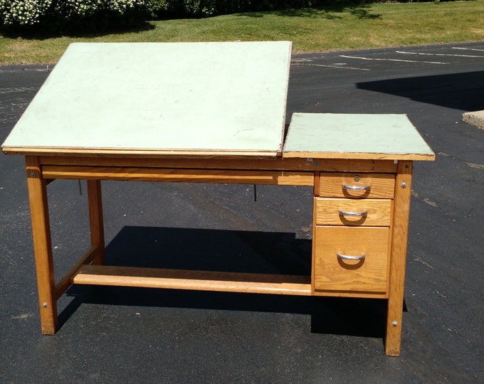 Wooden Split Top Drafting Desk Oak - Etsy