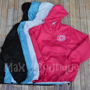 Monogrammed Pullover Rain Coat Personalized Rain Jacket Half-zip Lined ...
