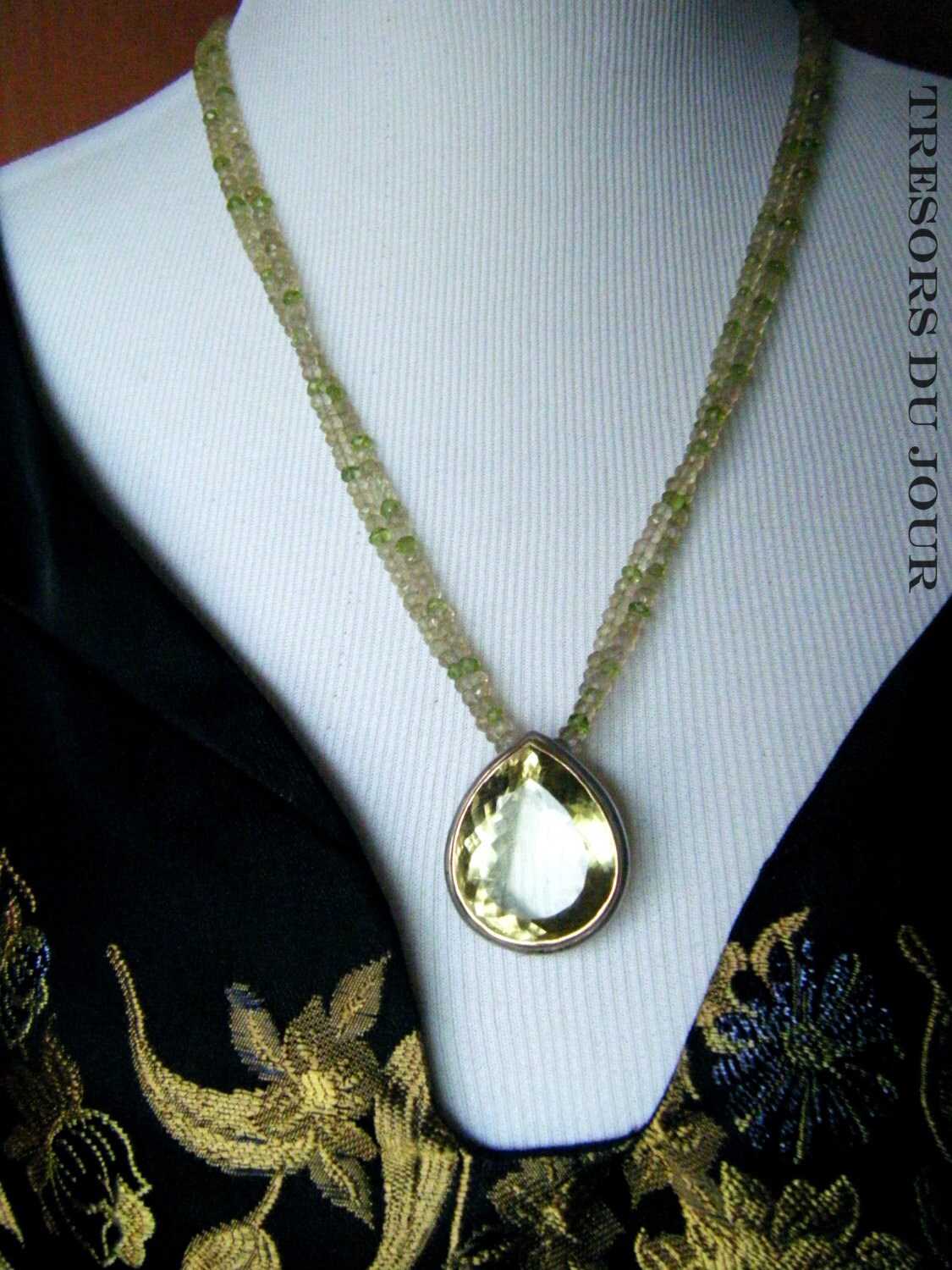 Unique Statement Necklace Lemon Quartz Statement NECKLACE Large Pear ...