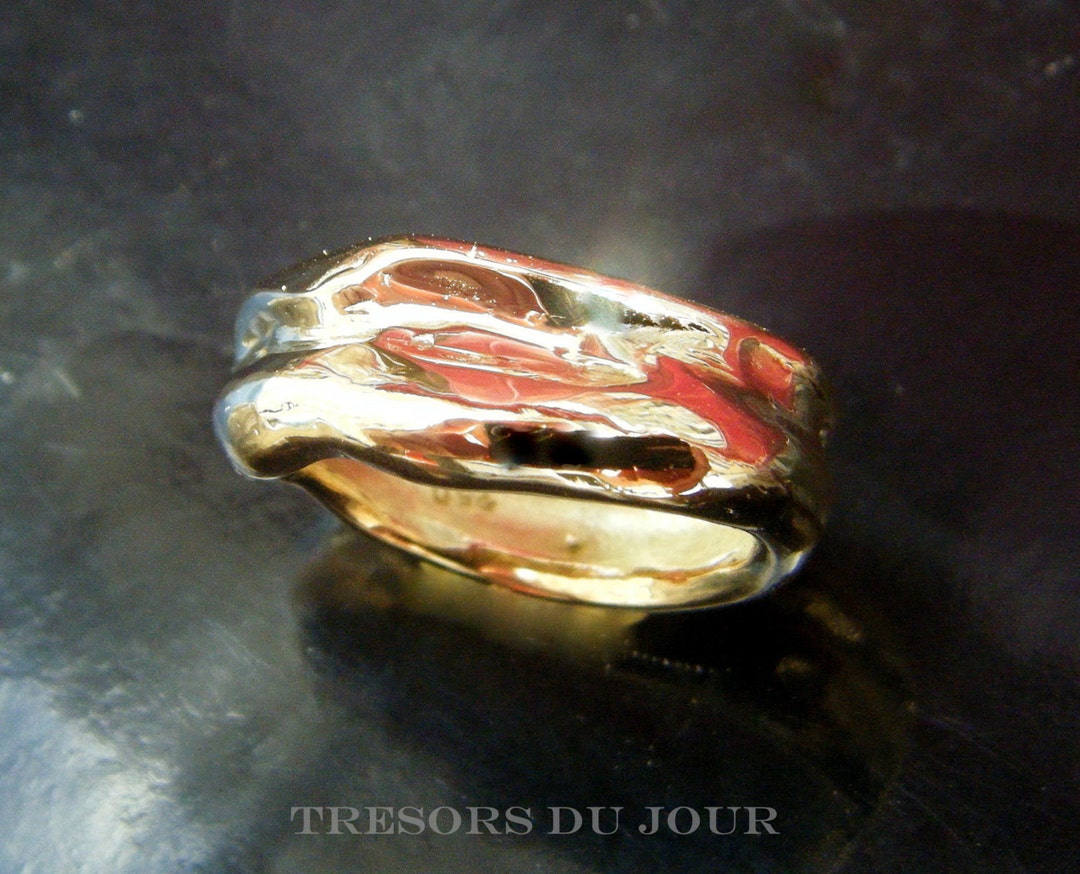 Unique WEDDING RING Brutalist Mens Simple Unique Rustic Branch Bark ...