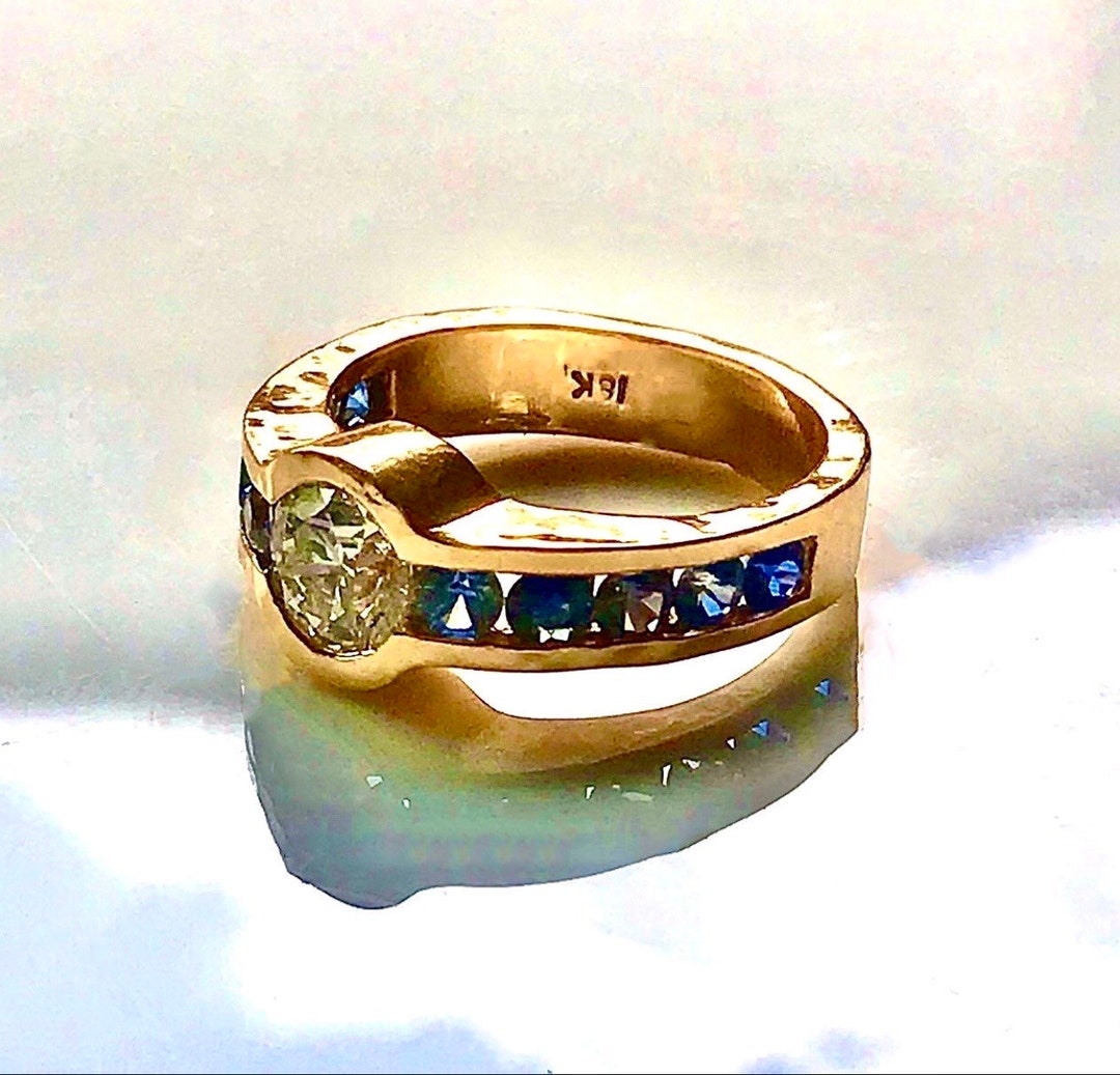 Custom Handmade Non Traditional Diamond Engagement Wedding RING for ...