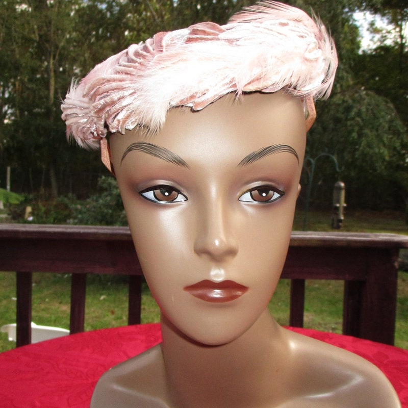 Vintage Feather Fur Hat - Etsy