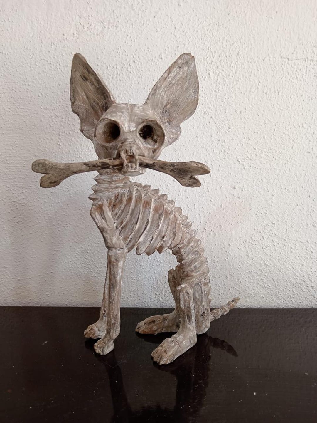 Beutiful Oaxacan Wood Carving Skeleton Dog, by Alejandrino Fuentes ...