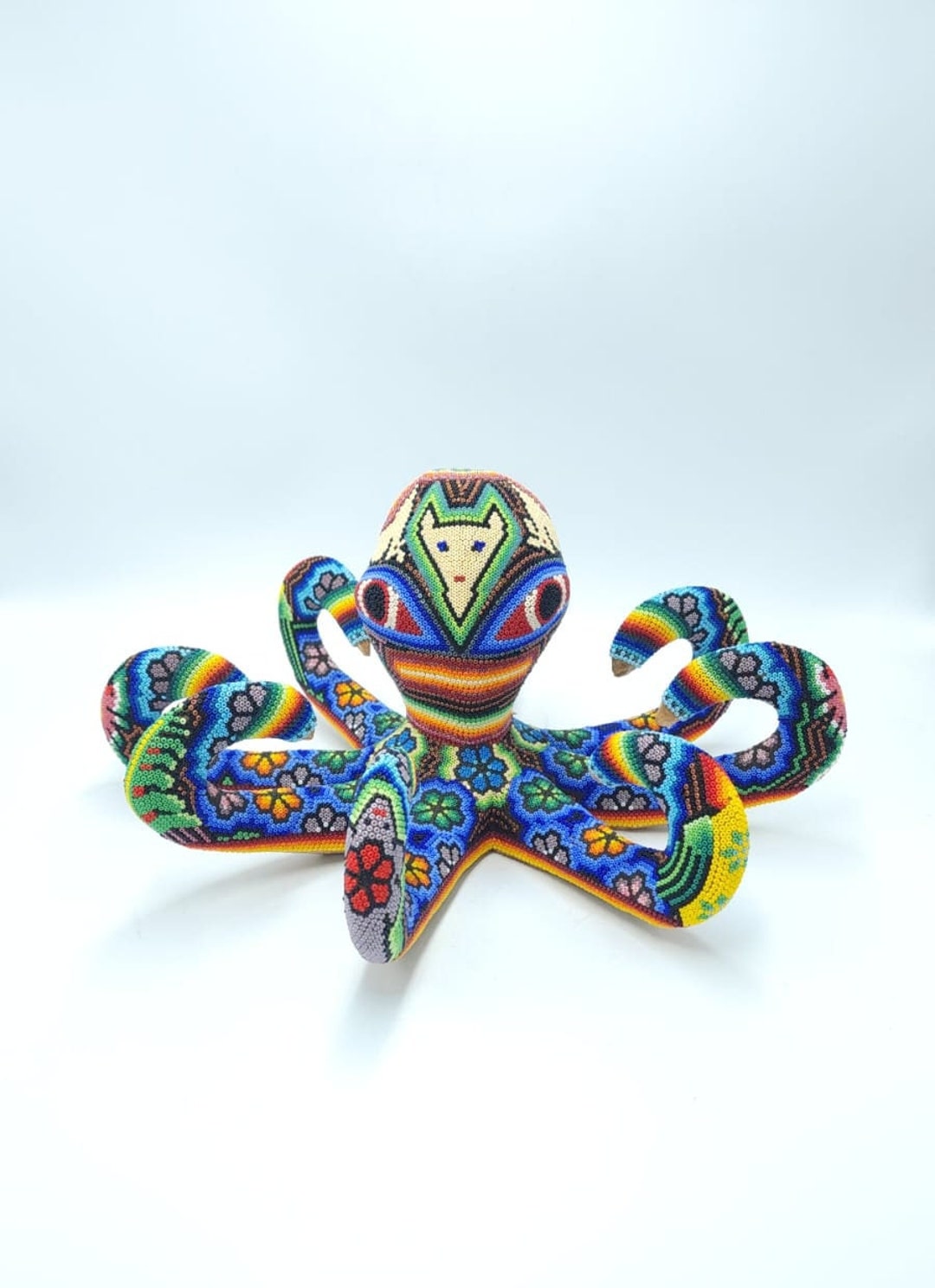 Hand Beaded Huichol Indian Mexican Folk Art Octopus by Morelia Lopez ...