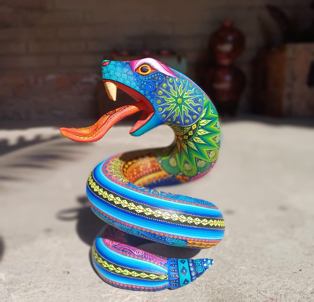 Oaxacan Wood Carving Alebrije Nahual Hand Made Snake by Luis Sosa ...