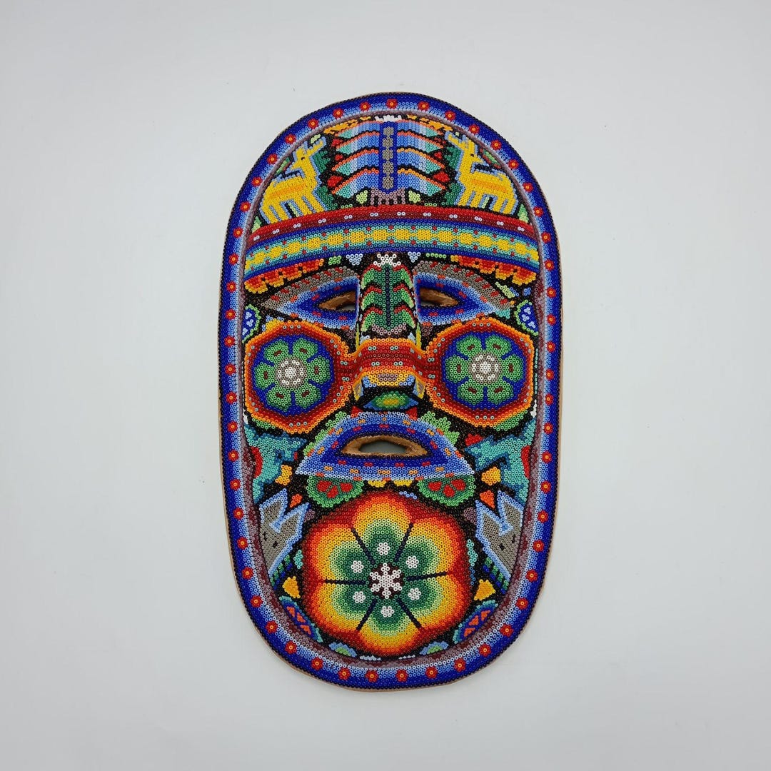 Neat Mexican Huichol Hand Beaded Mask by Jesus Jimnez PP7537 - Etsy